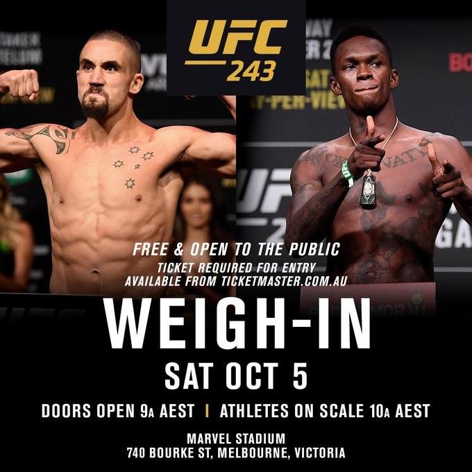 UFC 243: Whittaker vs. Adesanya – wyniki ważenia – FIGHT24.PL – MMA i K ...